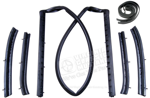 65-68 Mustang Convertible Top Frame Weatherstrip Kit (5 Piece) plus shims